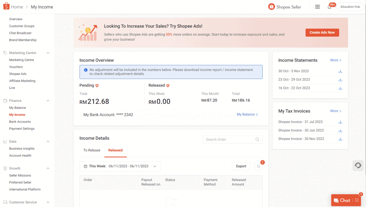 Checking Income Statements | MY Seller Education [Shopee]