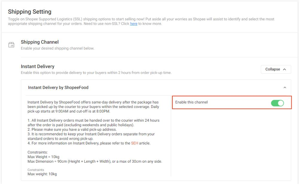 Introduction to Instant Delivery by ShopeeFood (Shopee Supported Logistics) | Shopee MY Seller ...