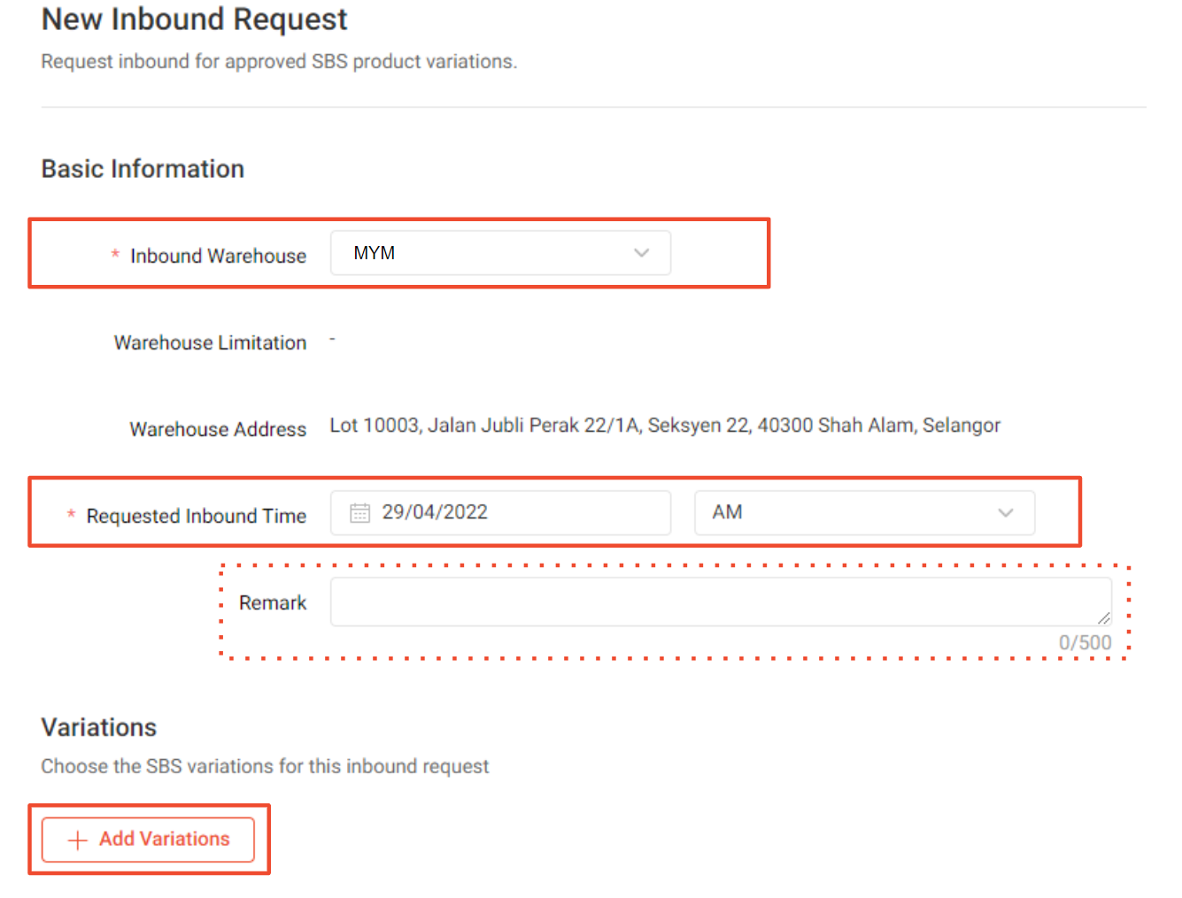 Inbound Request (via Seller Centre) | Shopee MY Seller Education Hub