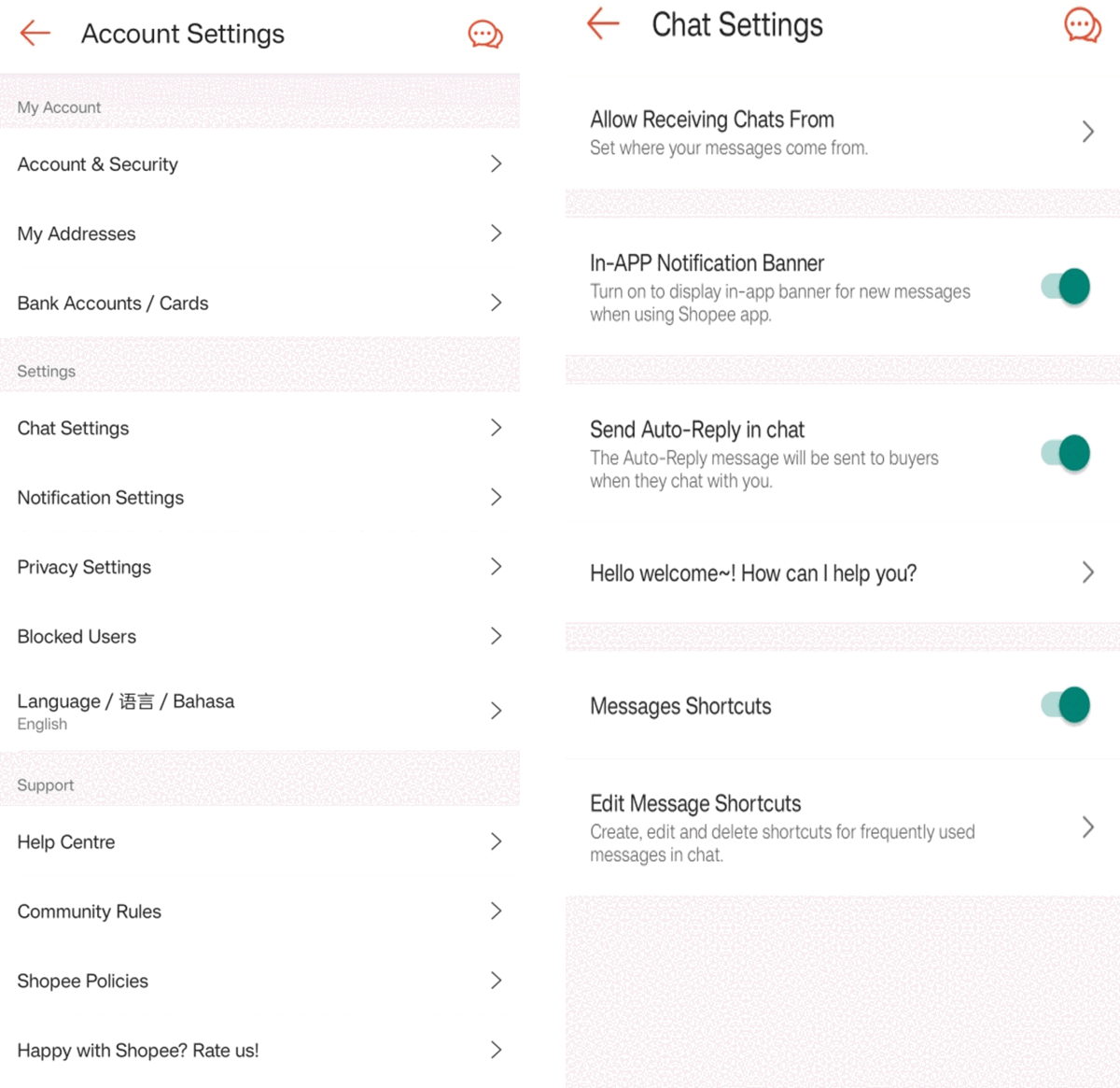 About Chat Settings | Shopee MY Seller Education Hub
