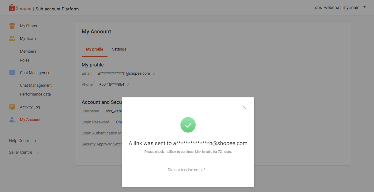 Steps to change phone number and/or email in Sub-account Platform ...