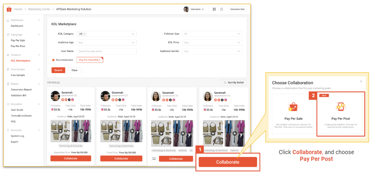 Affiliate Marketing Solution (AMS): Pay-Per-Post | Shopee PH Seller Education Hub