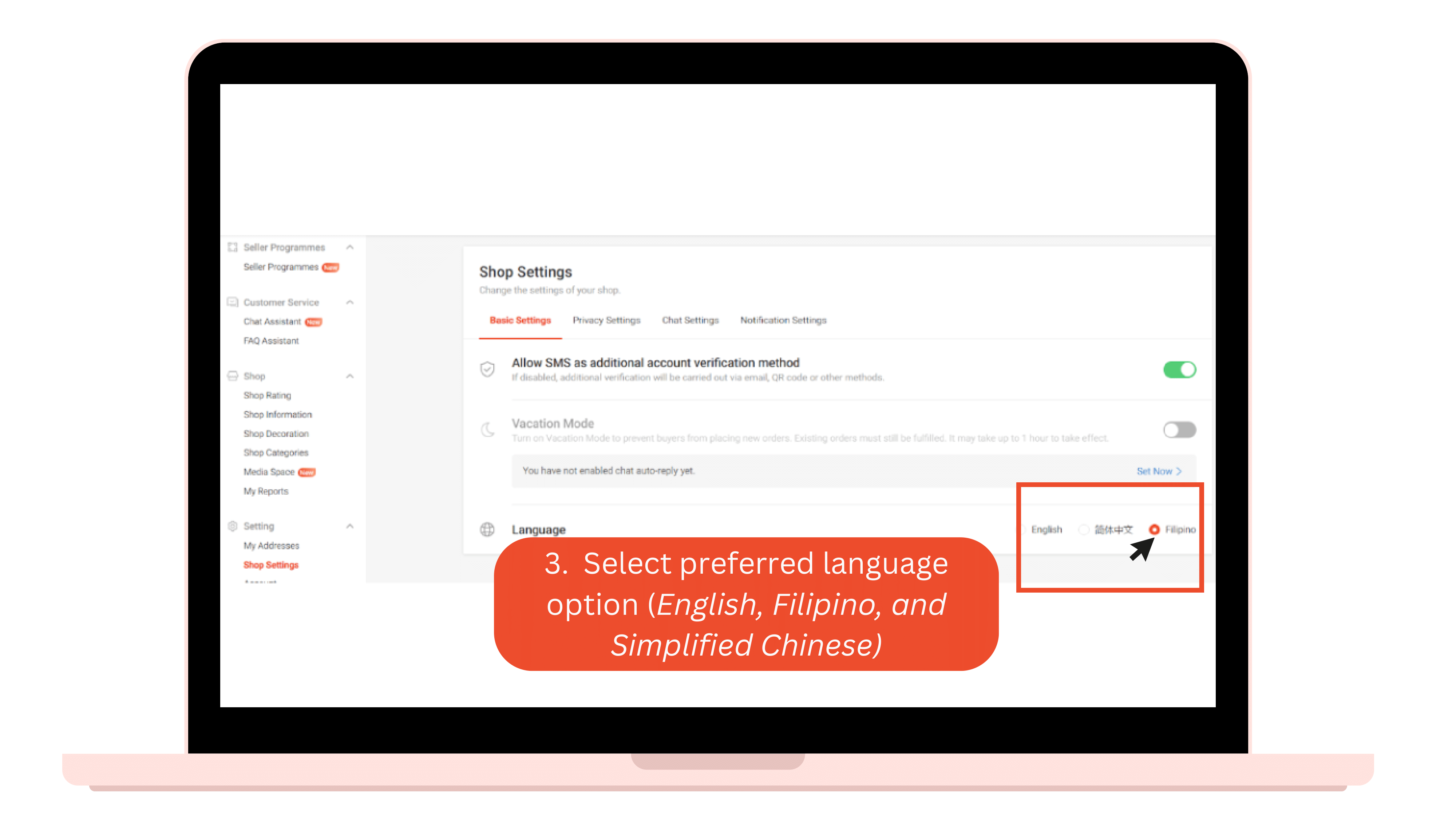 Language Option on Seller Centre and Shopee App | Shopee PH Seller ...