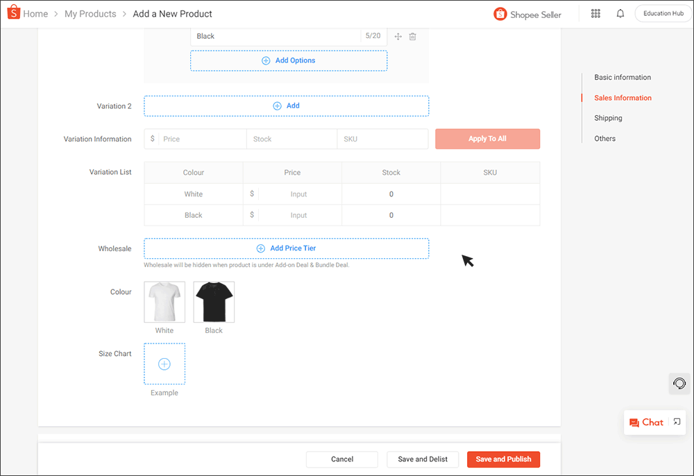 Adding variations for your products | Shopee PH Seller Education Hub