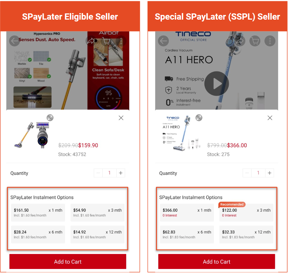 Paying with SPayLater