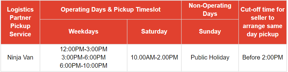 FAQs on Ninja Van | Shopee SG Seller Education Hub