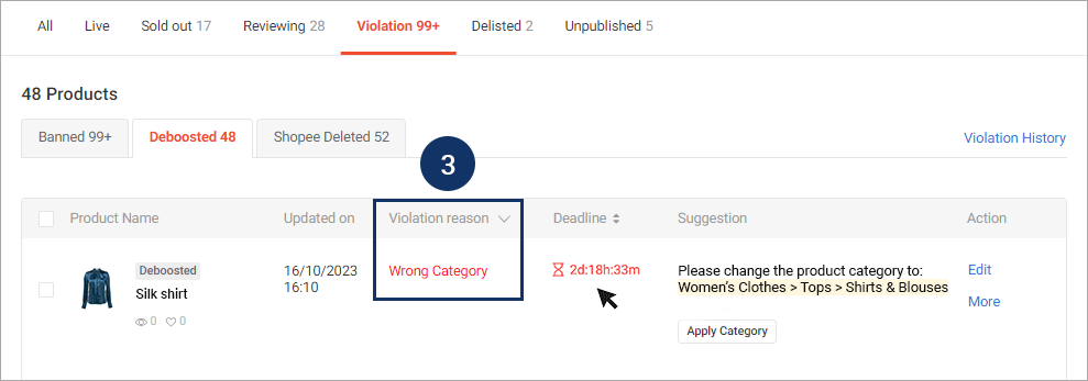 How do I rectify listings that were deboosted for being in the wrong category? | Shopee SG ...