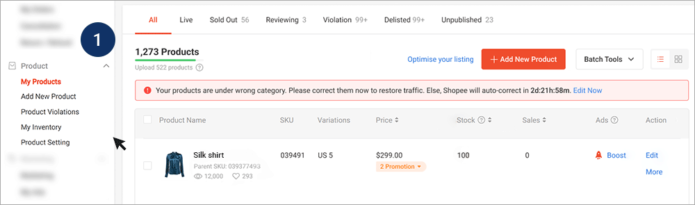 How do I rectify wrongly categorised listings that have been deboosted ...